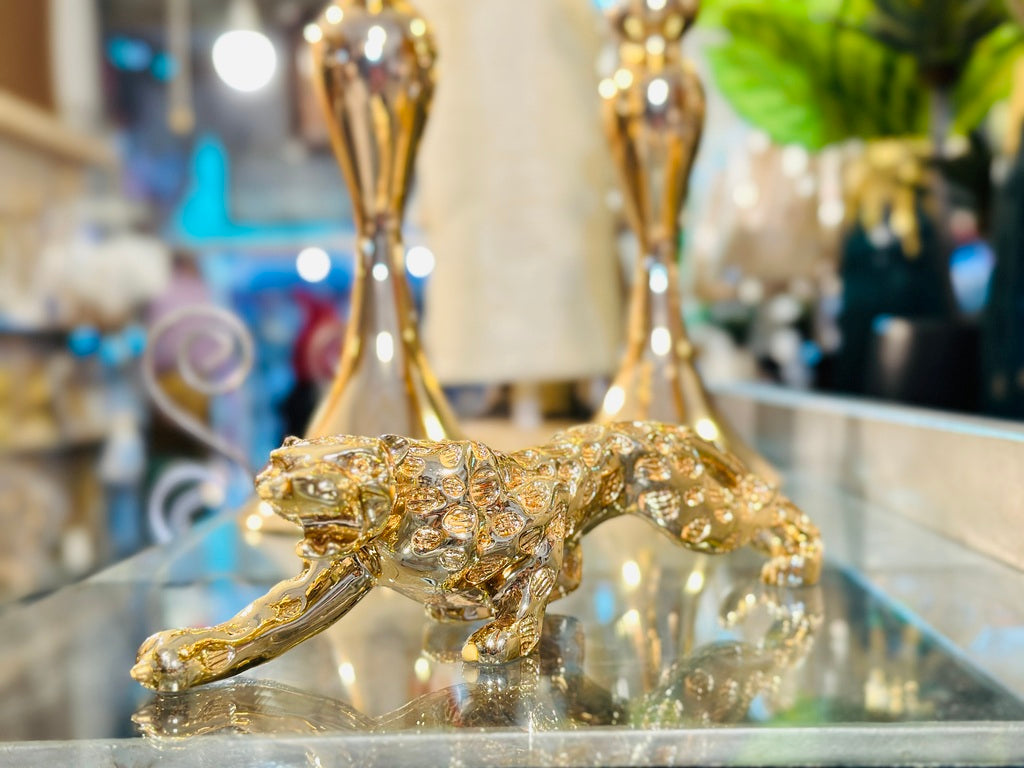 Decorative Golden Tiger Statue – MANI'S